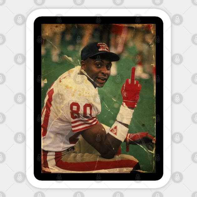 Jerry Rice vintage 90s Middle Finger - Jerry Rice - Sticker | TeePublic